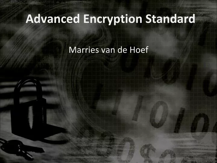 PPT - Advanced Encryption Standard PowerPoint Presentation, free ...