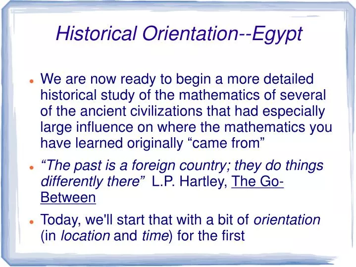 PPT - Historical Orientation--Egypt PowerPoint Presentation, free ...