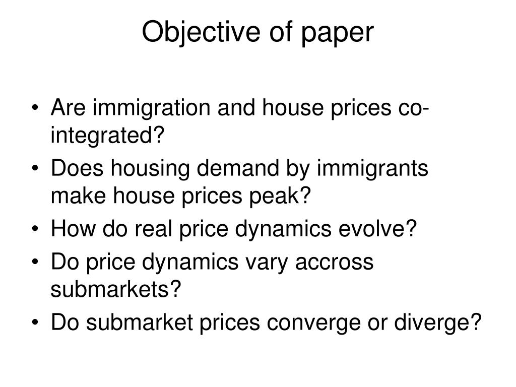 Ppt Immigration And Urban Housing Market Dymamics The Case Of Haifa