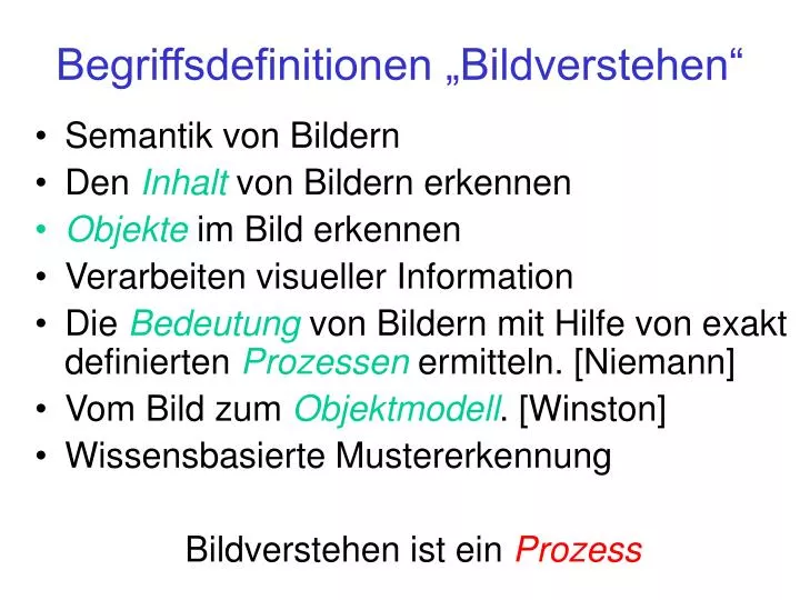 PPT - Begriffsdefinitionen „Bildverstehen“ PowerPoint Presentation - ID ...