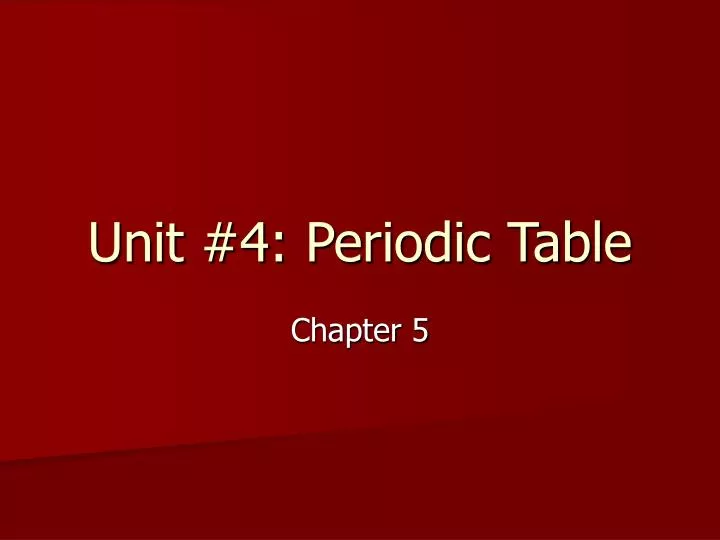 PPT - Unit #4: Periodic Table PowerPoint Presentation, free download ...