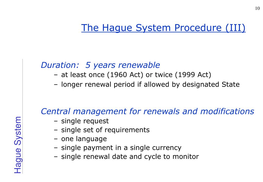 PPT - Hague System for the International Registration of Industrial ...