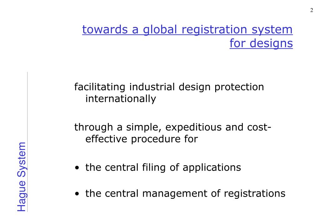 PPT - Hague System for the International Registration of Industrial ...