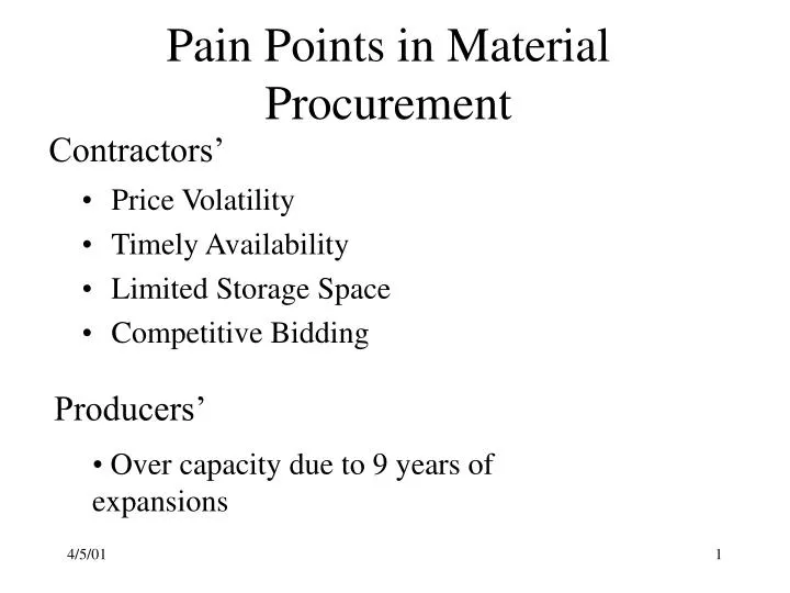 PPT - Pain Points in Material Procurement PowerPoint Presentation, free ...
