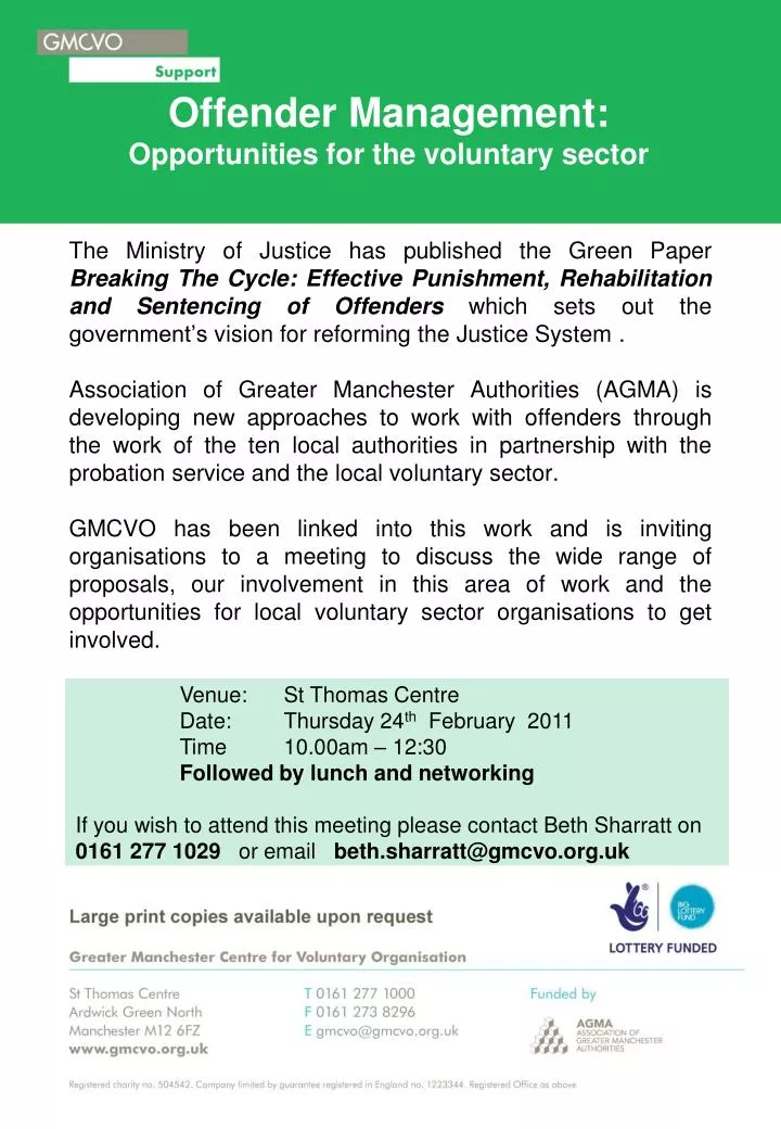 PPT - Offender Management: Opportunities for the voluntary sector ...