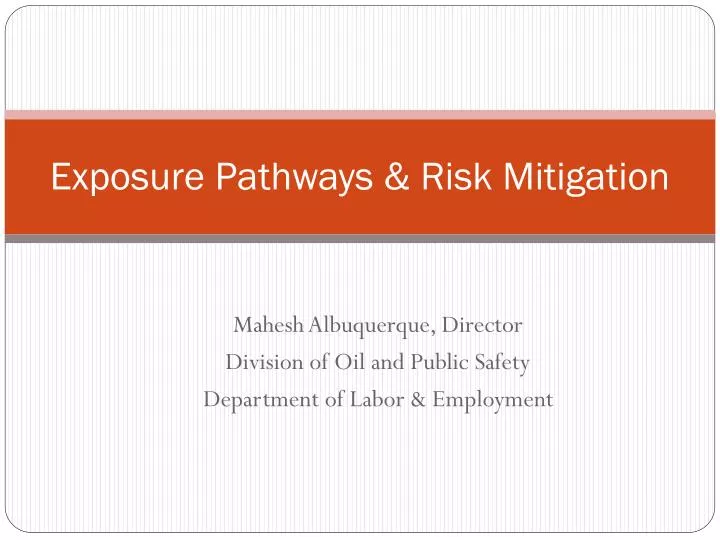 PPT - Exposure Pathways & Risk Mitigation PowerPoint Presentation, free ...
