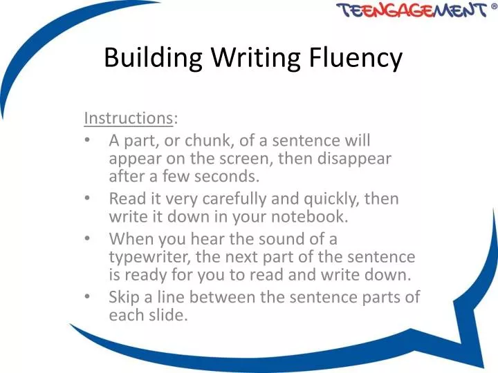 PPT - Building Writing Fluency PowerPoint Presentation, free download ...