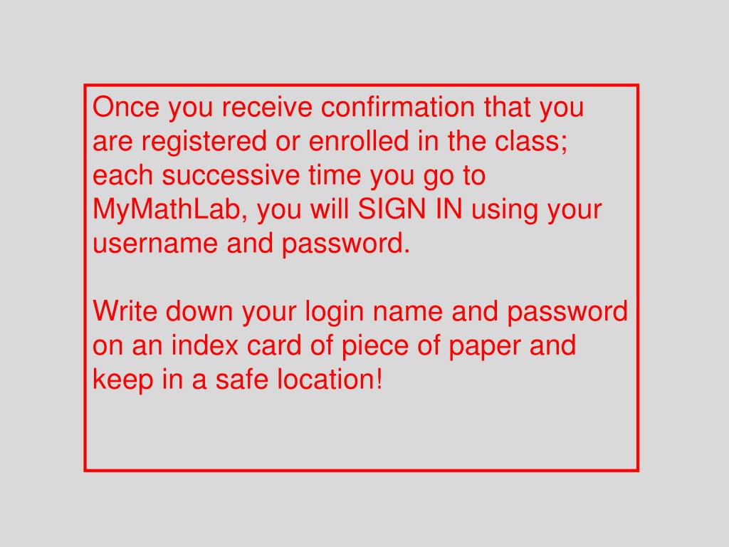 PPT - Registration MyMathLab Online HW MA 15910 PowerPoint Presentation ...