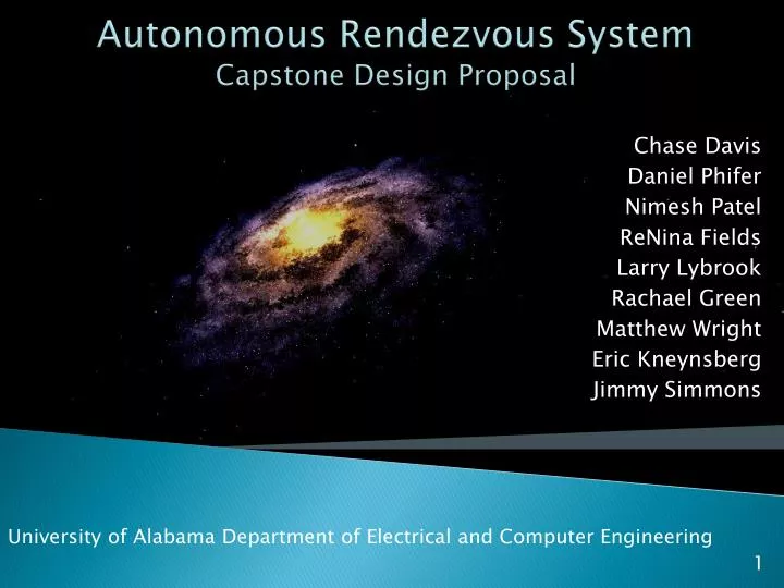 PPT - Autonomous Rendezvous System Capstone Design Proposal PowerPoint ...