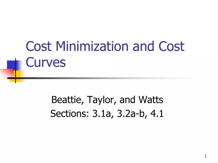 PPT - Cost Minimization and Cost Curves PowerPoint Presentation, free ...
