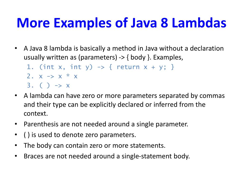 Ppt Lecture 2 Design And Implementation Of Lambda Expressions In Java 8 Powerpoint