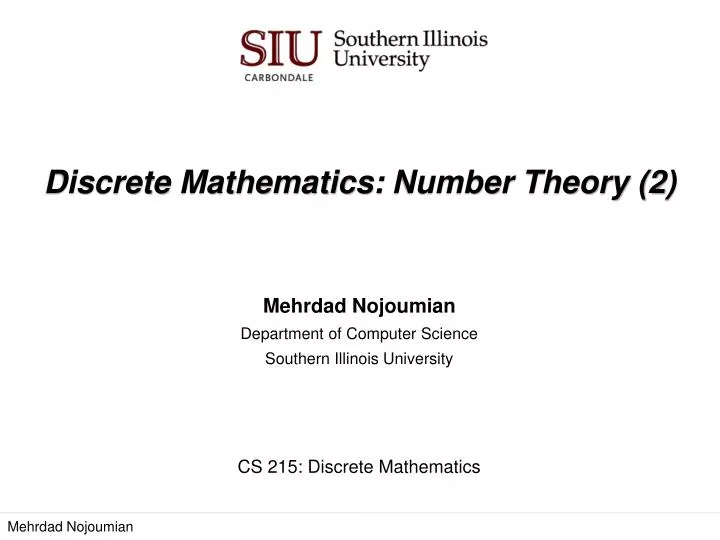 PPT - Discrete Mathematics: Number Theory (2) PowerPoint Presentation, free download - ID:6197337