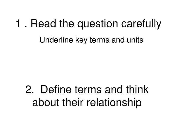 PPT - 1 . Read the question carefully PowerPoint Presentation, free ...