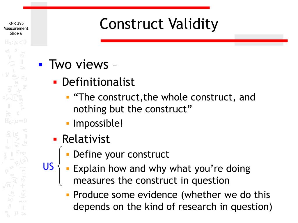 PPT Measurement Theory Construct Validity PowerPoint Presentation 