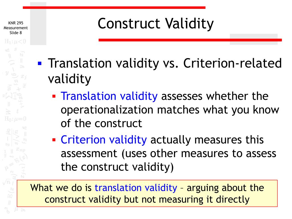 PPT Measurement Theory Construct Validity PowerPoint Presentation 