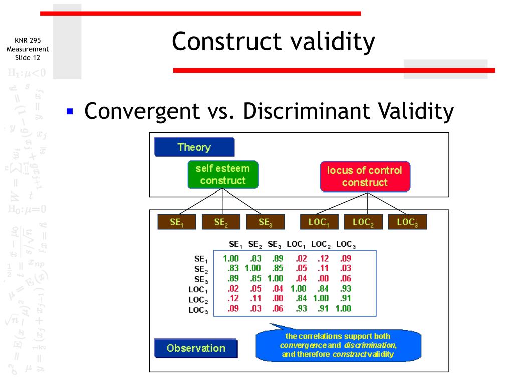 PPT Measurement Theory Construct Validity PowerPoint Presentation 