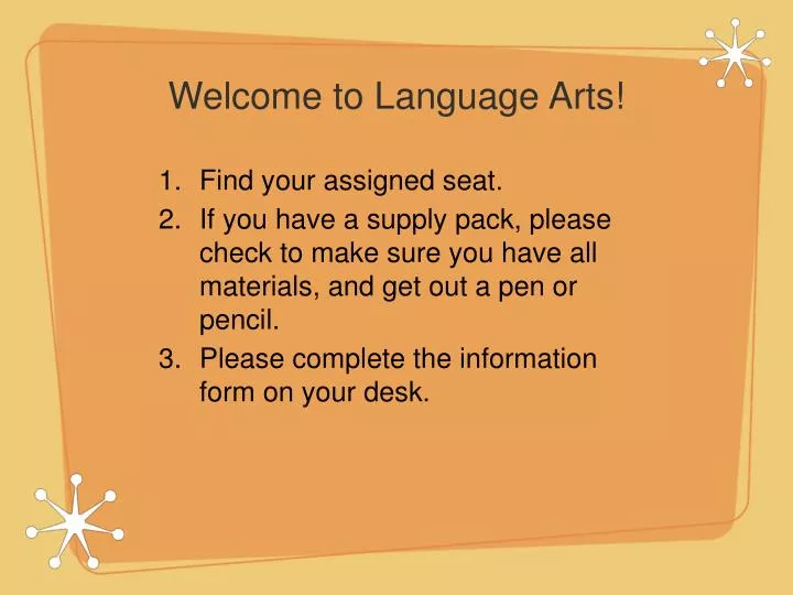 PPT - Welcome to Language Arts! PowerPoint Presentation, free download ...