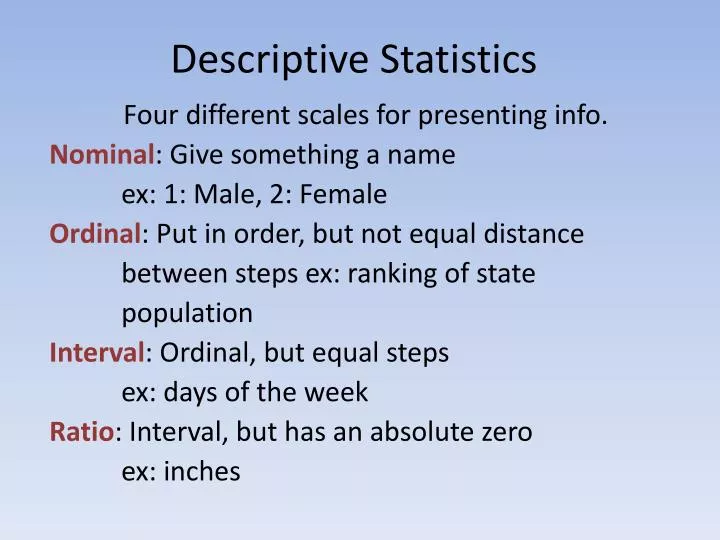 PPT - Descriptive Statistics PowerPoint Presentation, free download ...