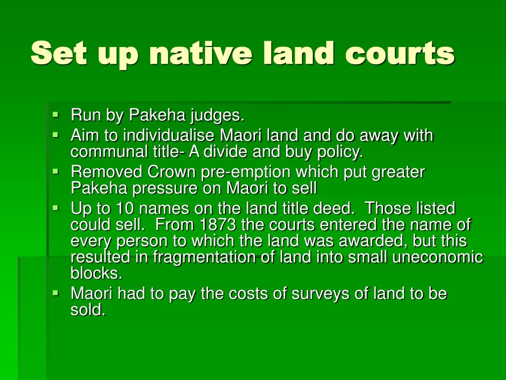 PPT - Effects of the The Native Land Act 1865. PowerPoint Presentation ...