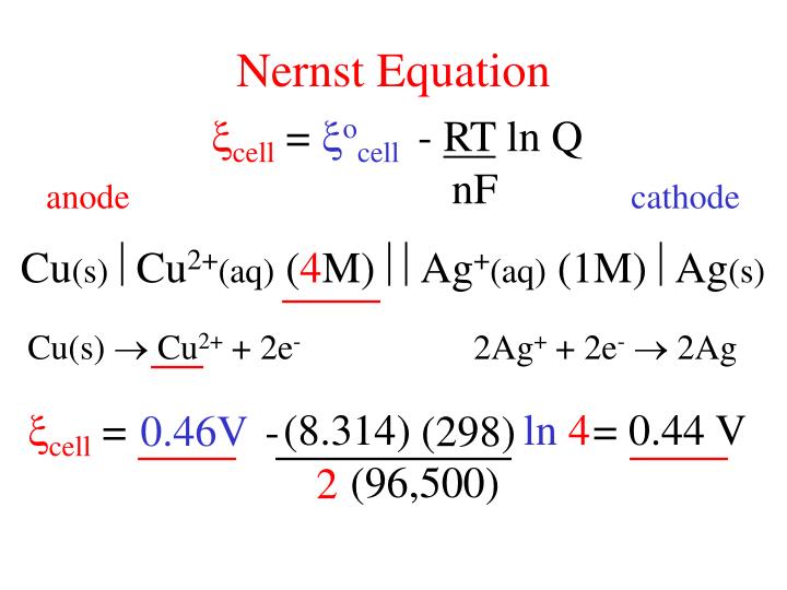 PPT - Nernst Equation PowerPoint Presentation - ID:6200903