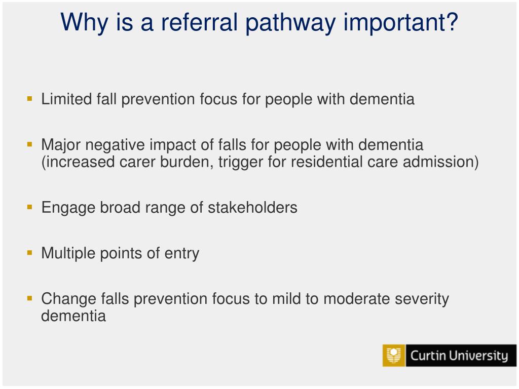 PPT - The fall prevention pathway for people living with dementia in ...