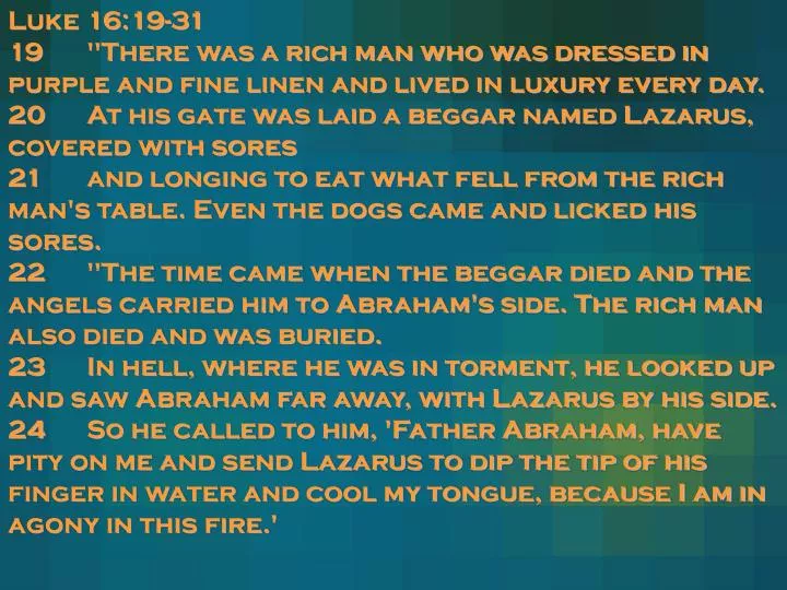 PPT - Luke 16:19-31 PowerPoint Presentation, free download - ID:6201978