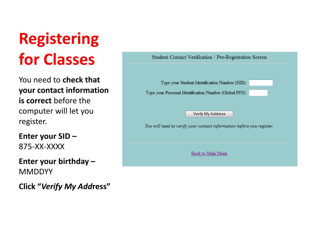PPT - Registering for Classes PowerPoint Presentation, free download ...