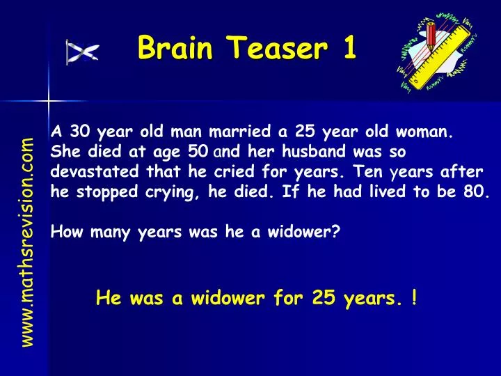 PPT - Brain Teaser 1 PowerPoint Presentation, free download - ID:6205556