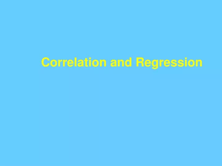 PPT - Correlation and Regression PowerPoint Presentation, free download ...