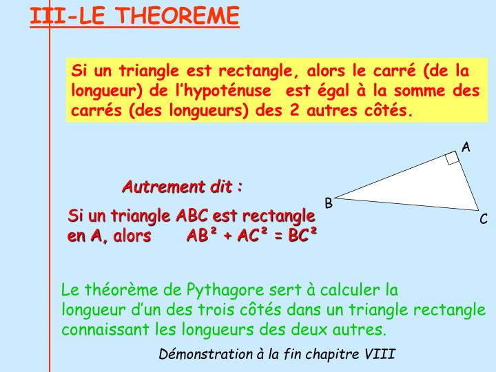PPT - THEOREME DE PYTHAGORE PowerPoint Presentation - ID:6205976