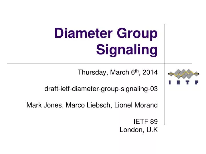 PPT - Diameter Group Signaling PowerPoint Presentation, free download ...