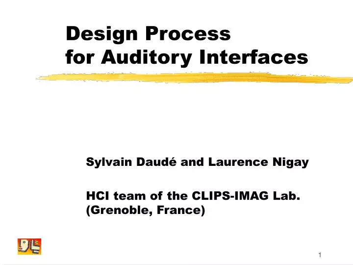 PPT - Design Process for Auditory Interfaces PowerPoint Presentation ...