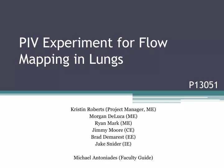 PPT - PIV Experiment for Flow Mapping in Lungs PowerPoint Presentation ...