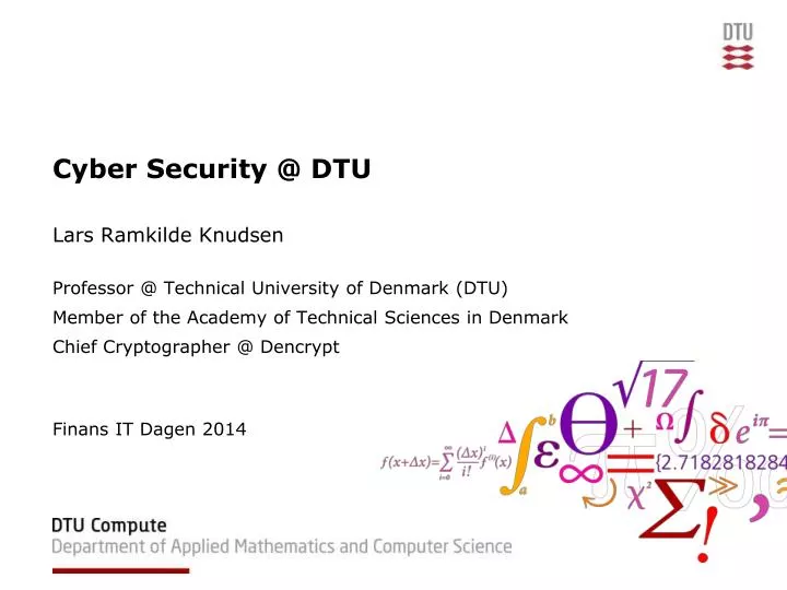 PPT - Cyber Security @ DTU PowerPoint Presentation, free download - ID ...