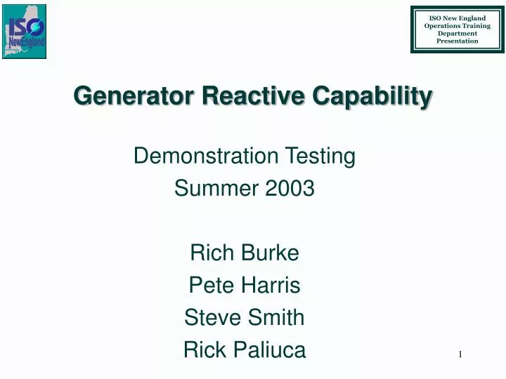 Ppt Generator Reactive Capability Powerpoint Presentation Free Download Id 6208215
