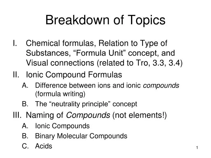 PPT - Breakdown of Topics PowerPoint Presentation, free download - ID ...