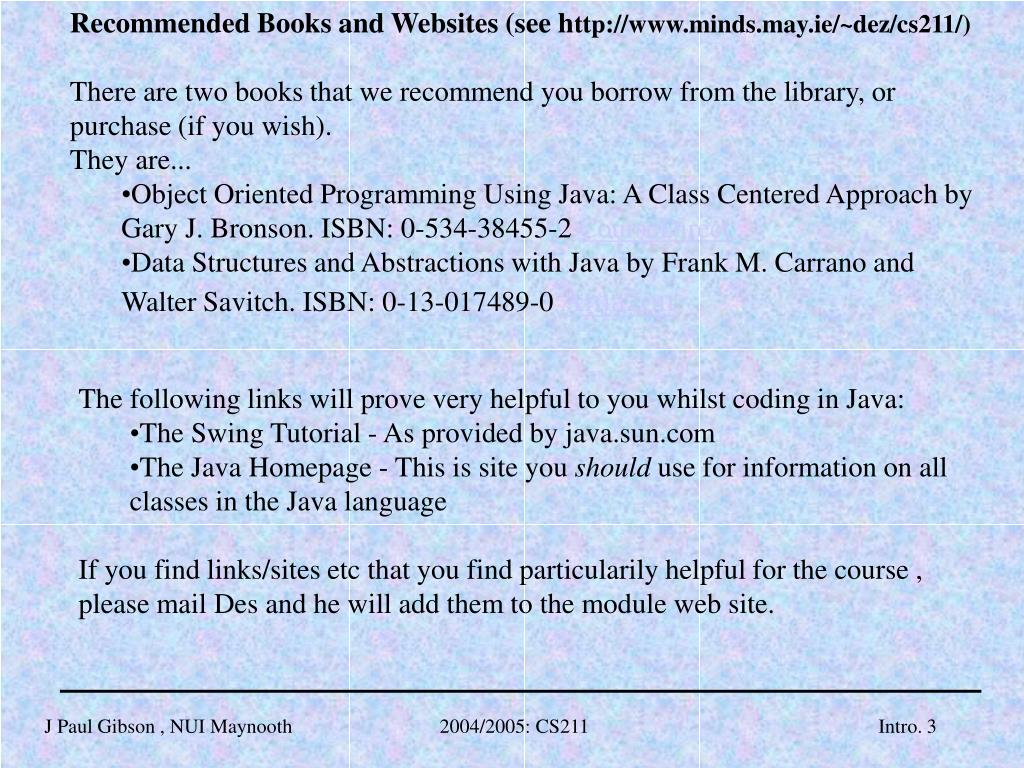 Ppt Cs211 Algorithms And Data Structures With Gui Programming 2004 2005 Powerpoint Presentation
