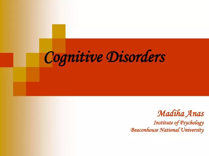 PPT - Cognitive Disorders PowerPoint Presentation, free download - ID ...