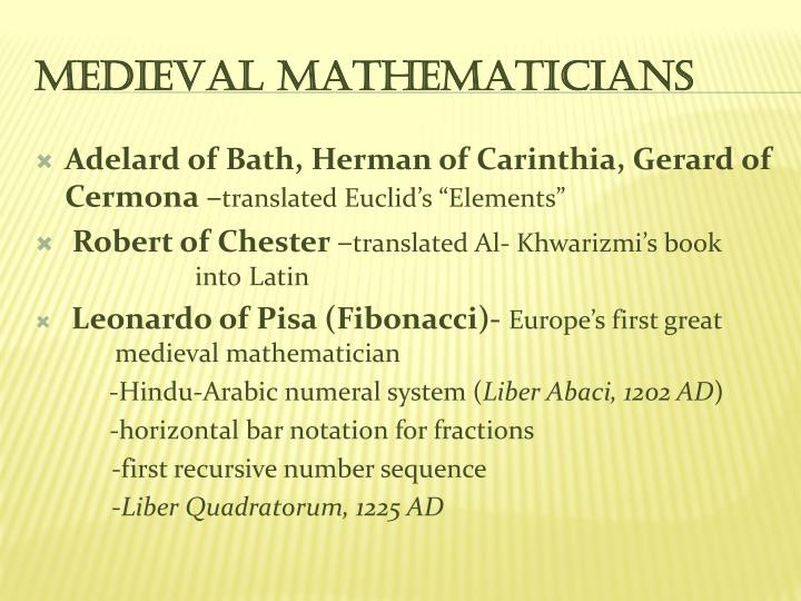 PPT - MEDIEVAL AND RENAISSANCE MATHEMATICS PowerPoint Presentation - ID ...