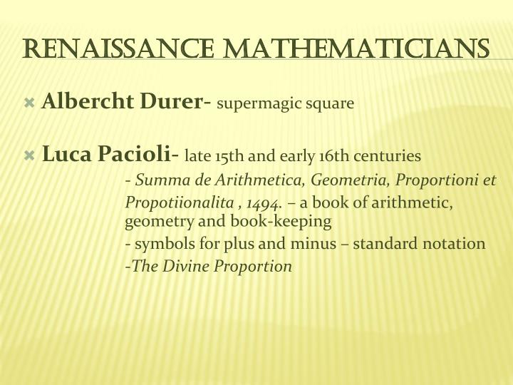 PPT - MEDIEVAL AND RENAISSANCE MATHEMATICS PowerPoint Presentation - ID ...