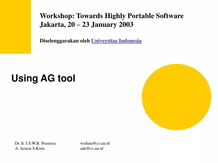 PPT - Using AG tool PowerPoint Presentation, free download - ID:6211120