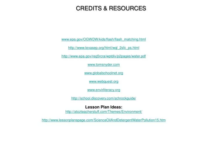 PPT - CREDITS & RESOURCES PowerPoint Presentation, free download - ID ...