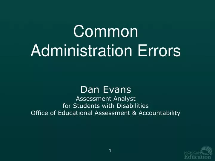 PPT - Common Administration Errors PowerPoint Presentation, free ...