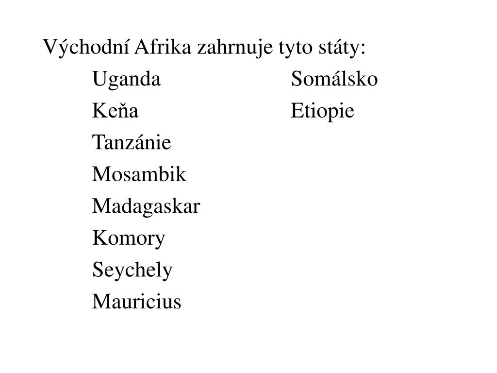 PPT - Téma hodiny: Východní Afrika Předmět: Zeměpis Ročník: 2 ...