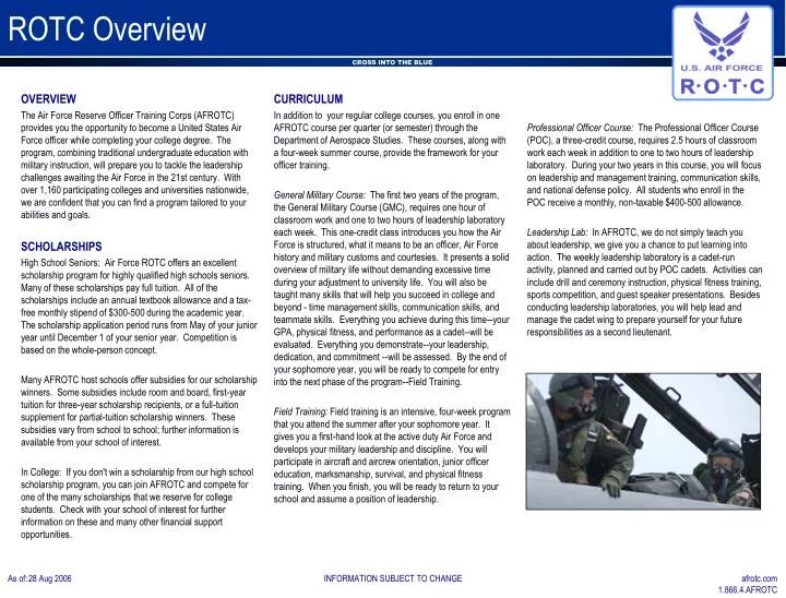 PPT - ROTC Overview PowerPoint Presentation, free download - ID:6214890