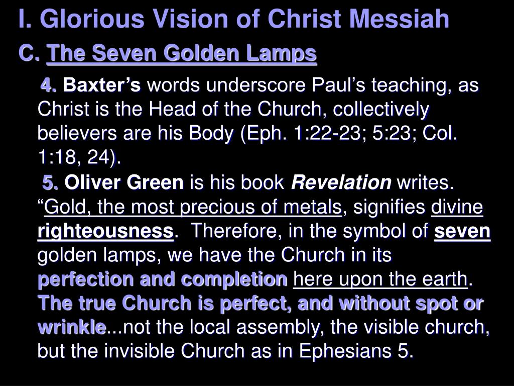 PPT - Welcome to the Revelation Study The Glorious Vision, Chapter one ...