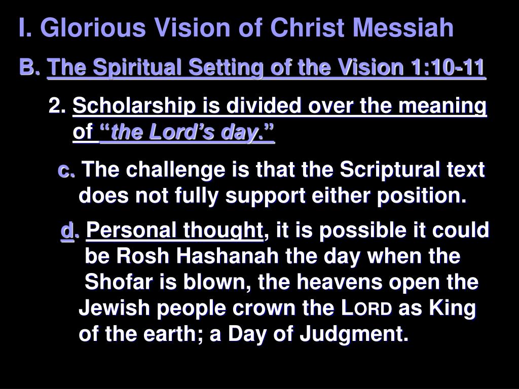 PPT - Welcome to the Revelation Study The Glorious Vision, Chapter one ...