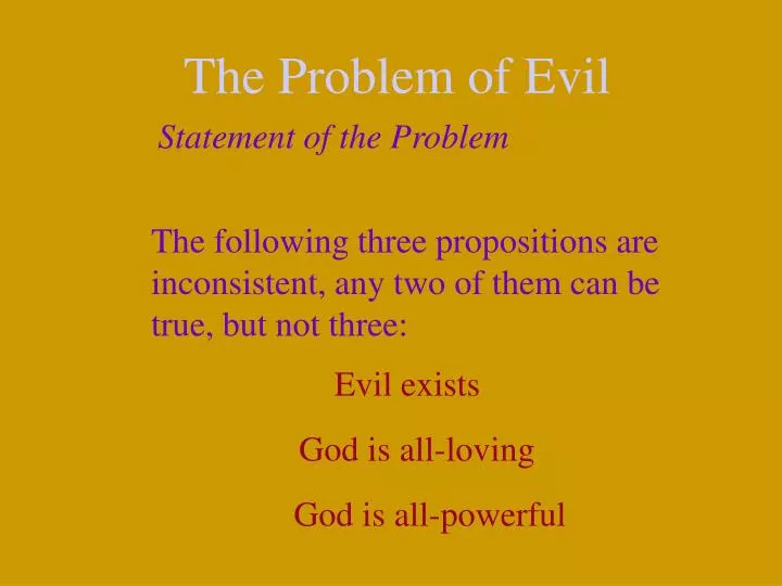 PPT - The Problem of Evil PowerPoint Presentation, free download - ID ...