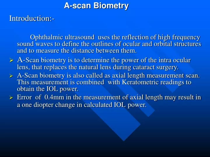 PPT - A-scan Biometry PowerPoint Presentation, free download - ID:6217791