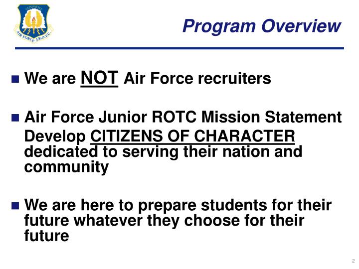 PPT - An Introduction to Air Force Junior Reserve Officer Training ...
